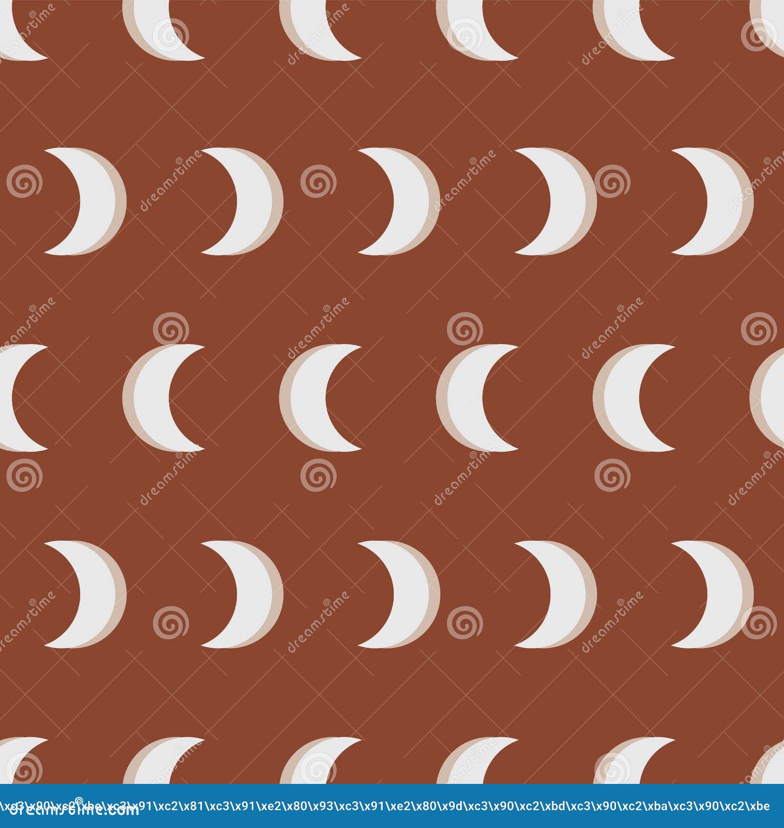 Half Moon Seamless Pattern. Modern Background with Bohemian Elements ...