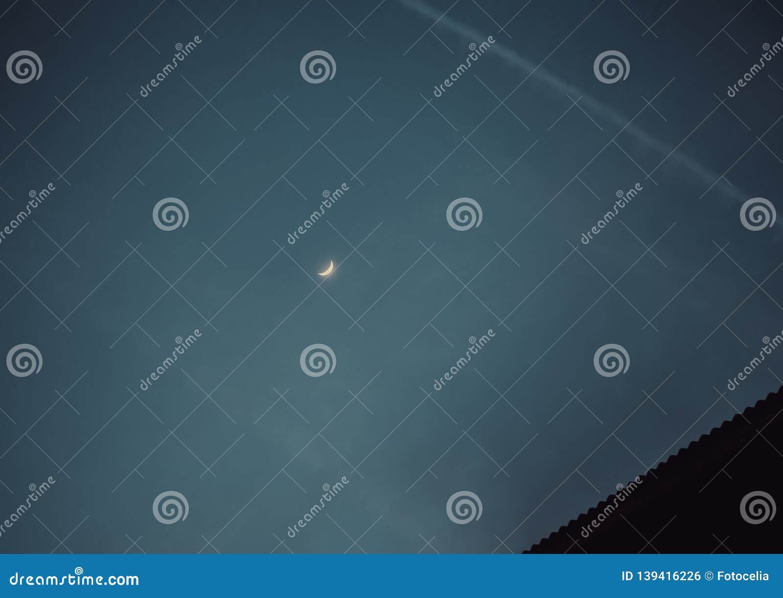 Half moon in sky stock photo. Image of beautiful, astronomy - 139416226