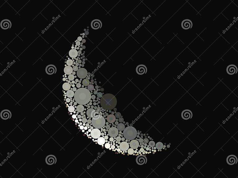 Half Moon in Space Abstract Art Background Stock Illustration ...