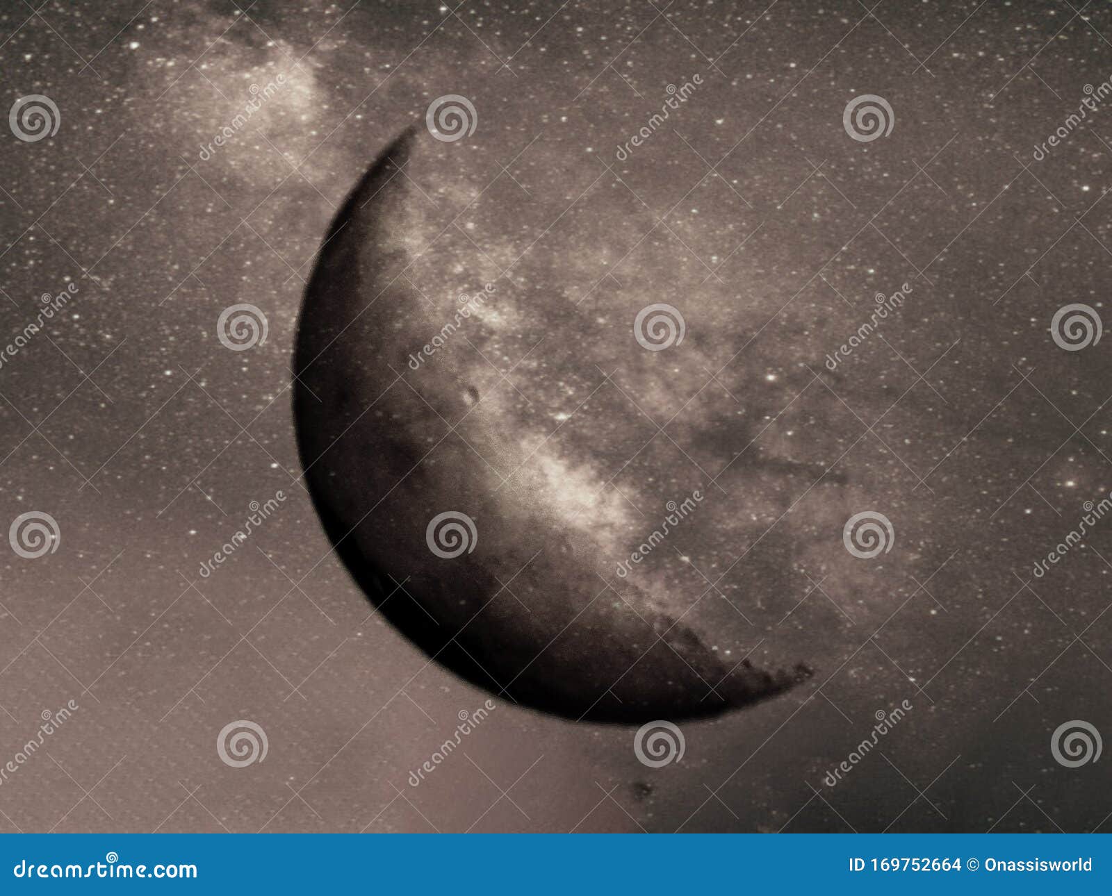 Half Moon in Space stock photo. Image of nature, trek - 169752664
