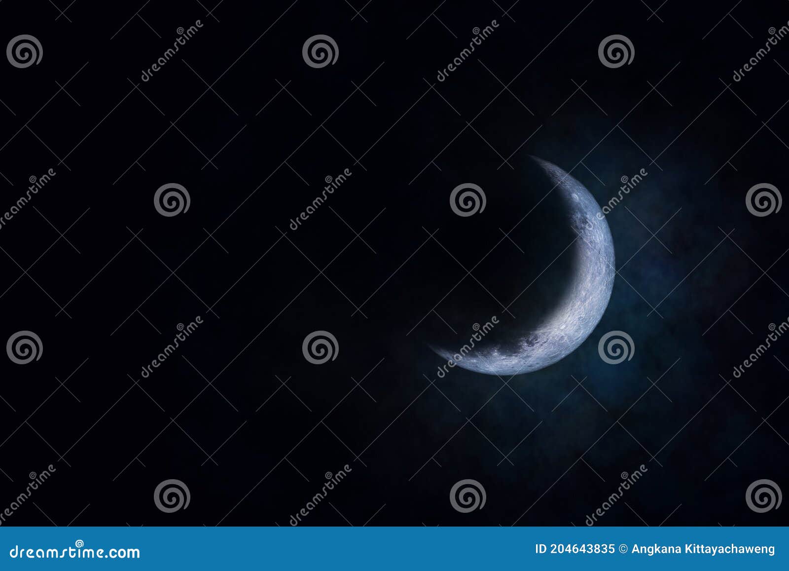 Half Moon in Space in Night Sky. Stock Image - Image of design, moon ...