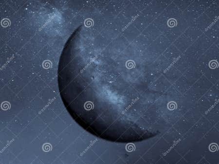 Half Blue Moon in Space stock image. Image of stars - 169752653
