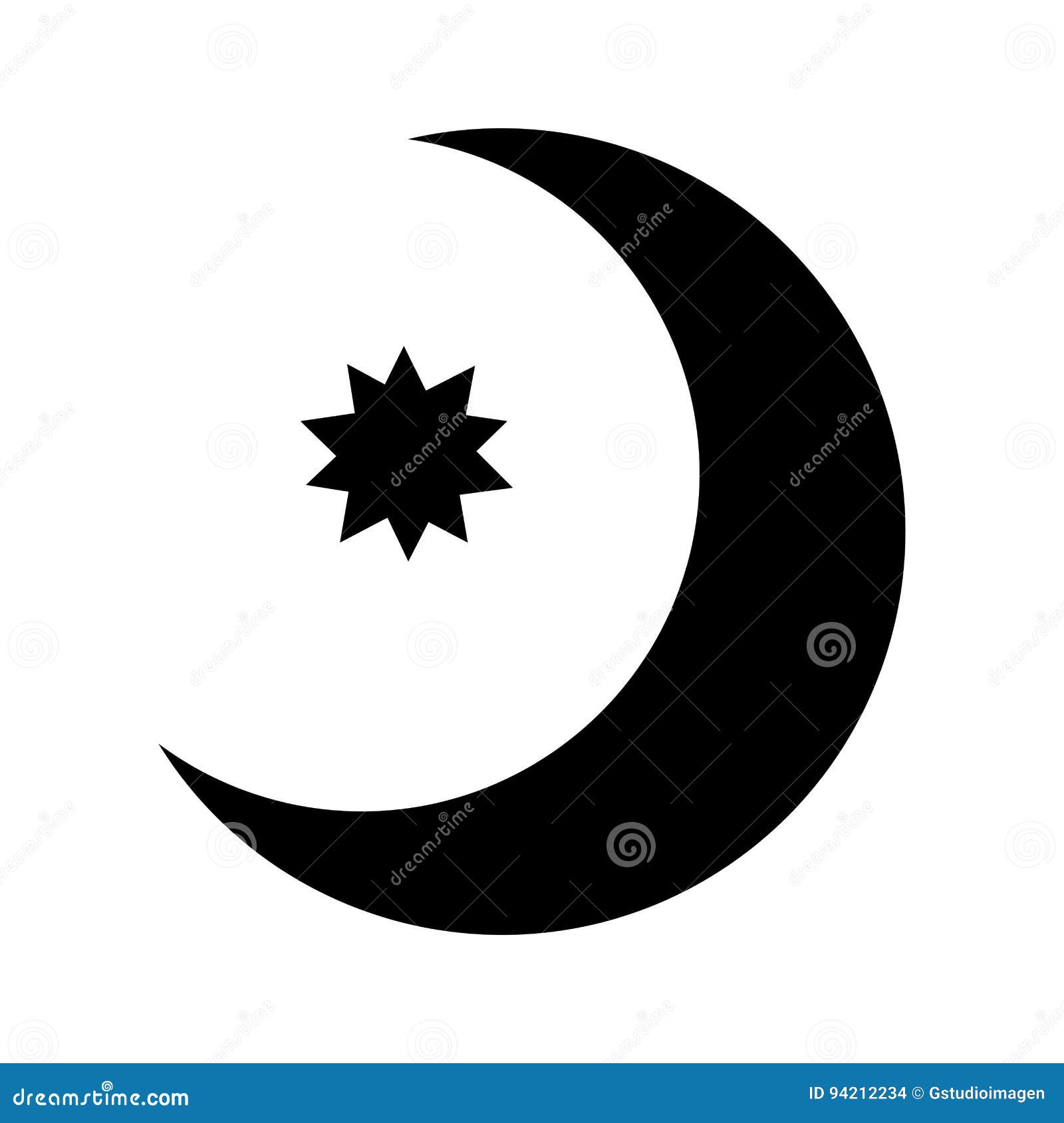 Half Moon with star con stock vector. Illustration of bright - 94212234