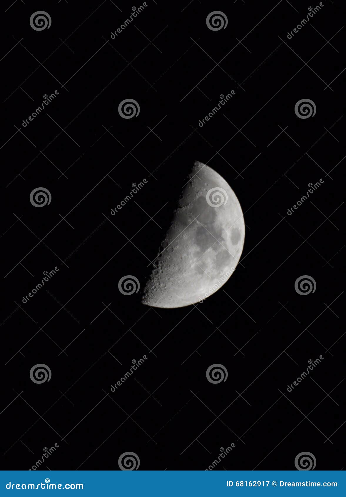 Half moon stock image. Image of space, night, astronomy - 68162917