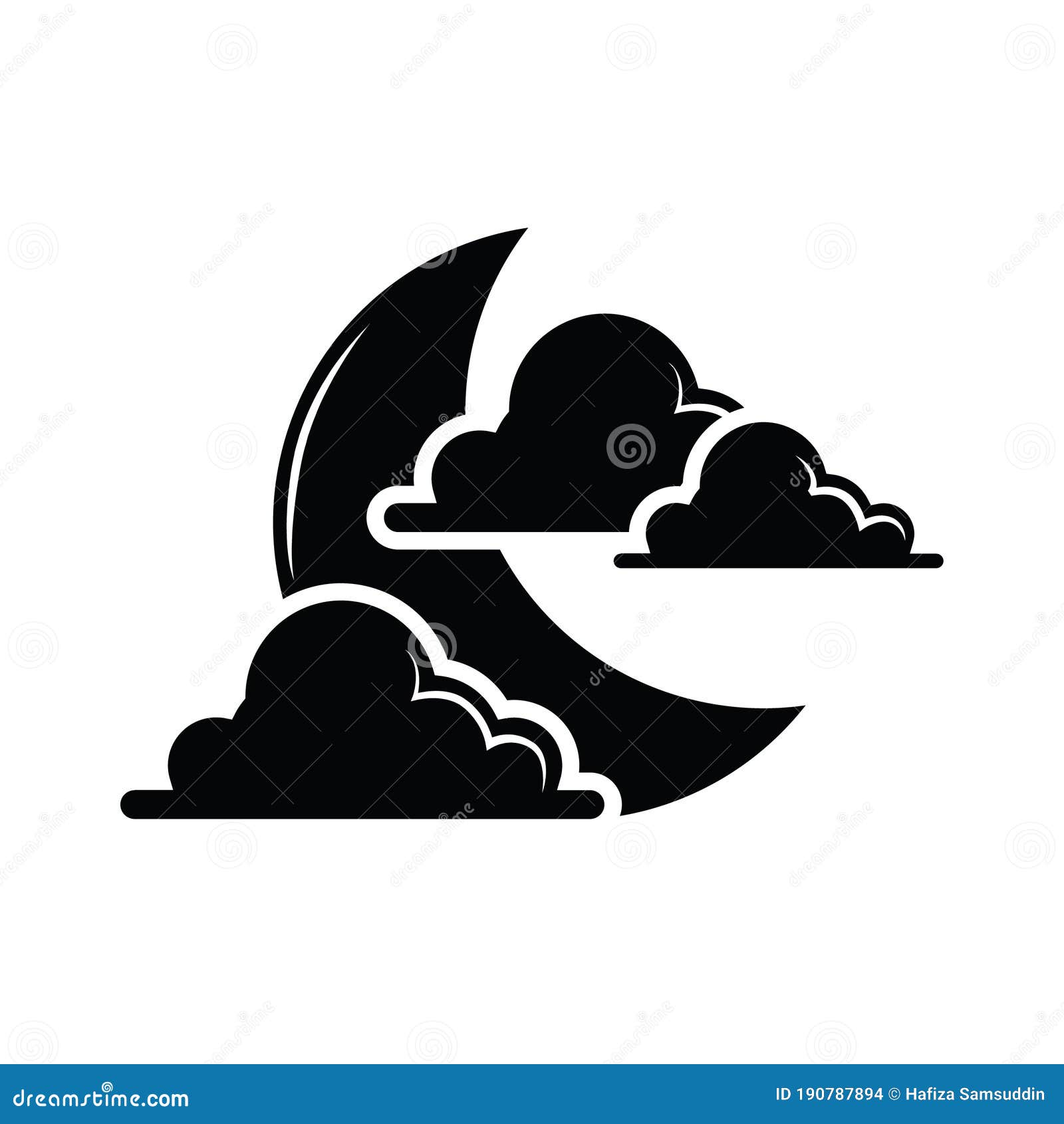 Half Moon. Vector Illustration Decorative Design Stock Vector ...