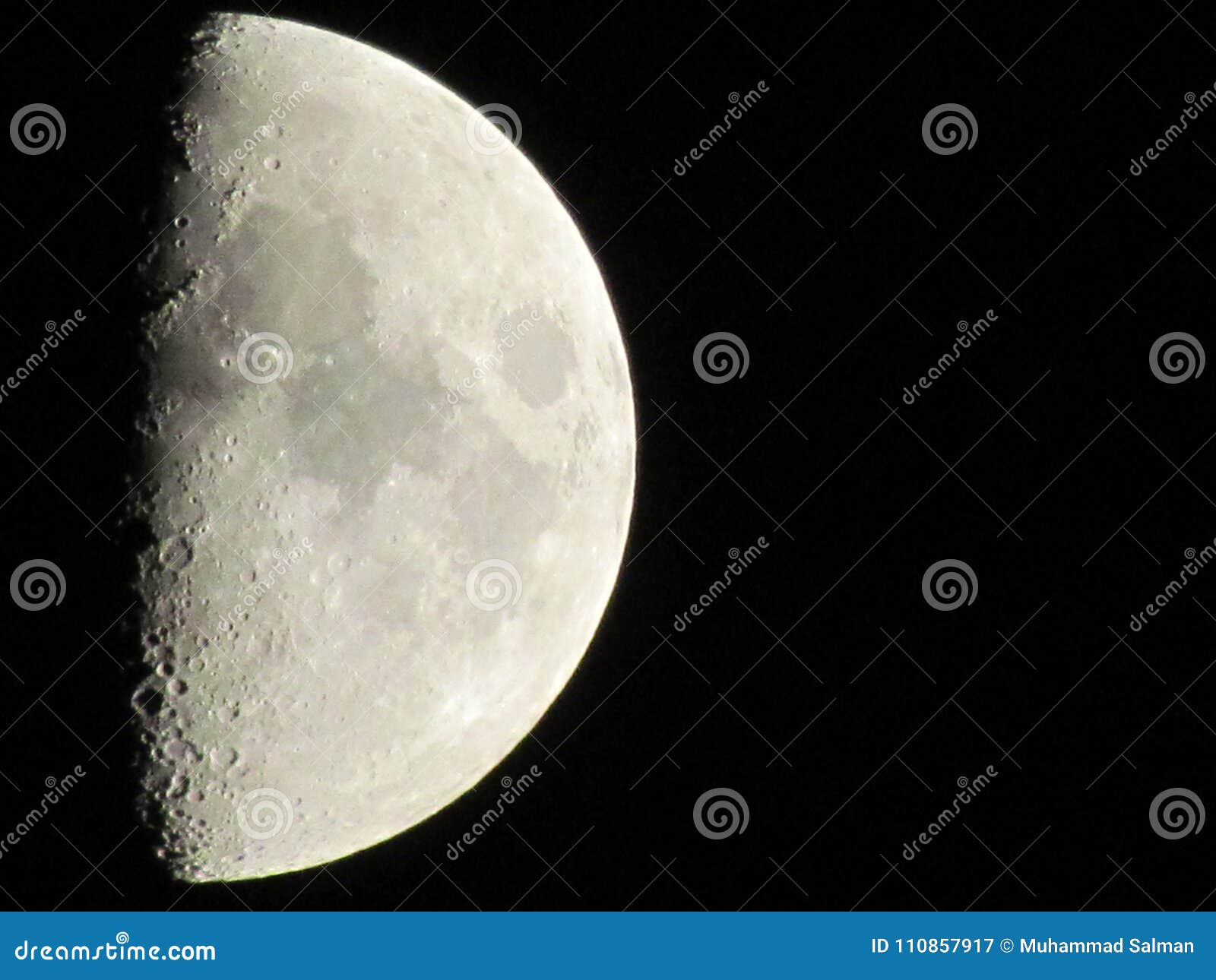 Half Moon visible stock image. Image of dark, space - 110857917