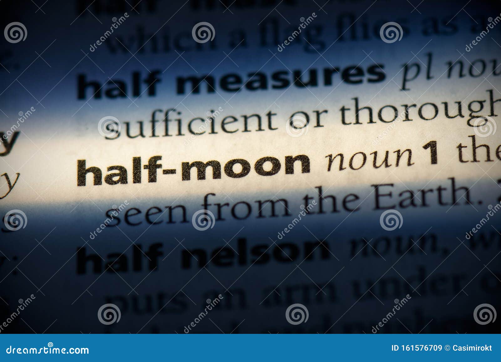 Half-moon stock image. Image of dictionary, reference - 161576709