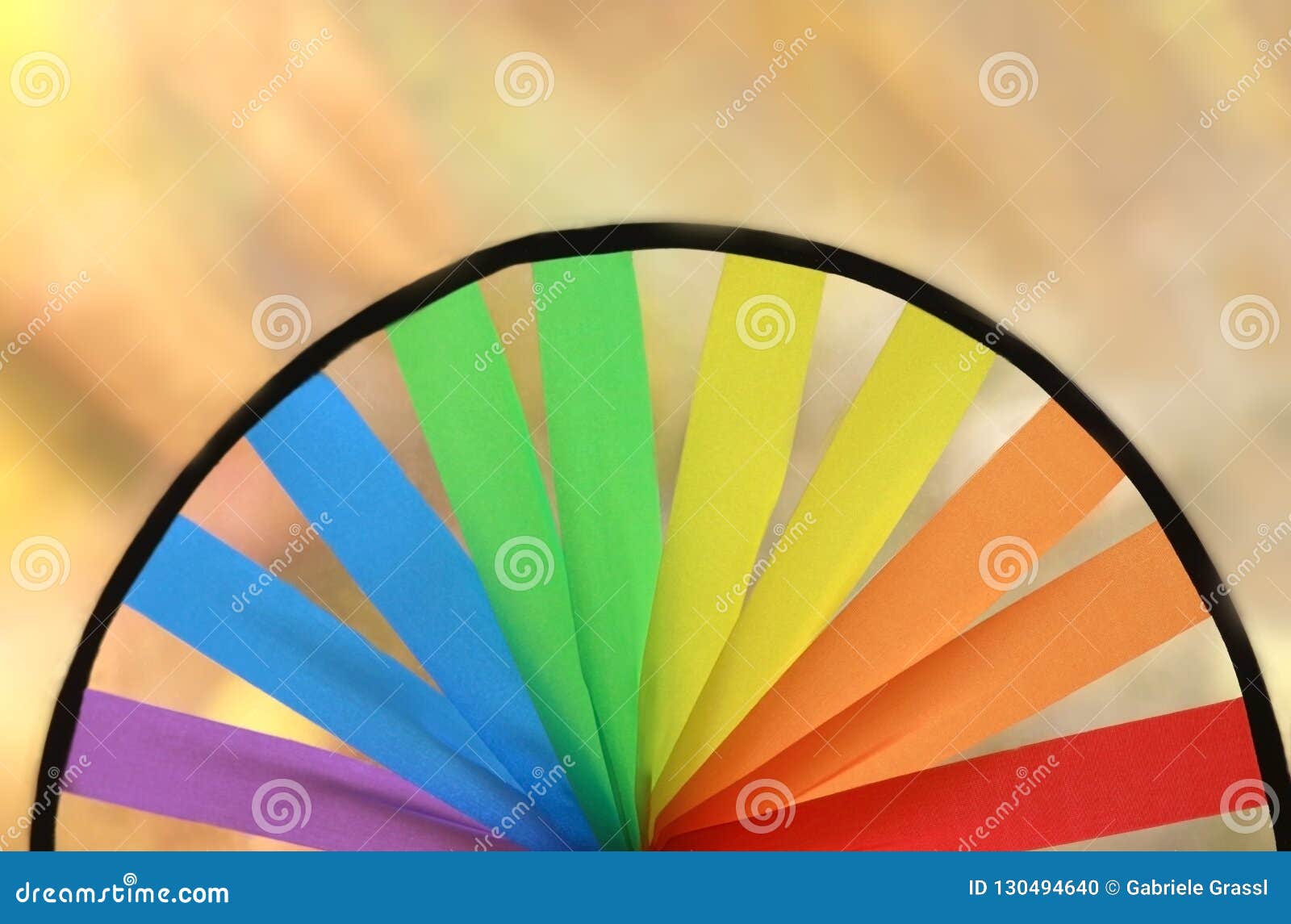Half of a Multi Colored Round Pinwheel, Bright Background Stock Photo ...
