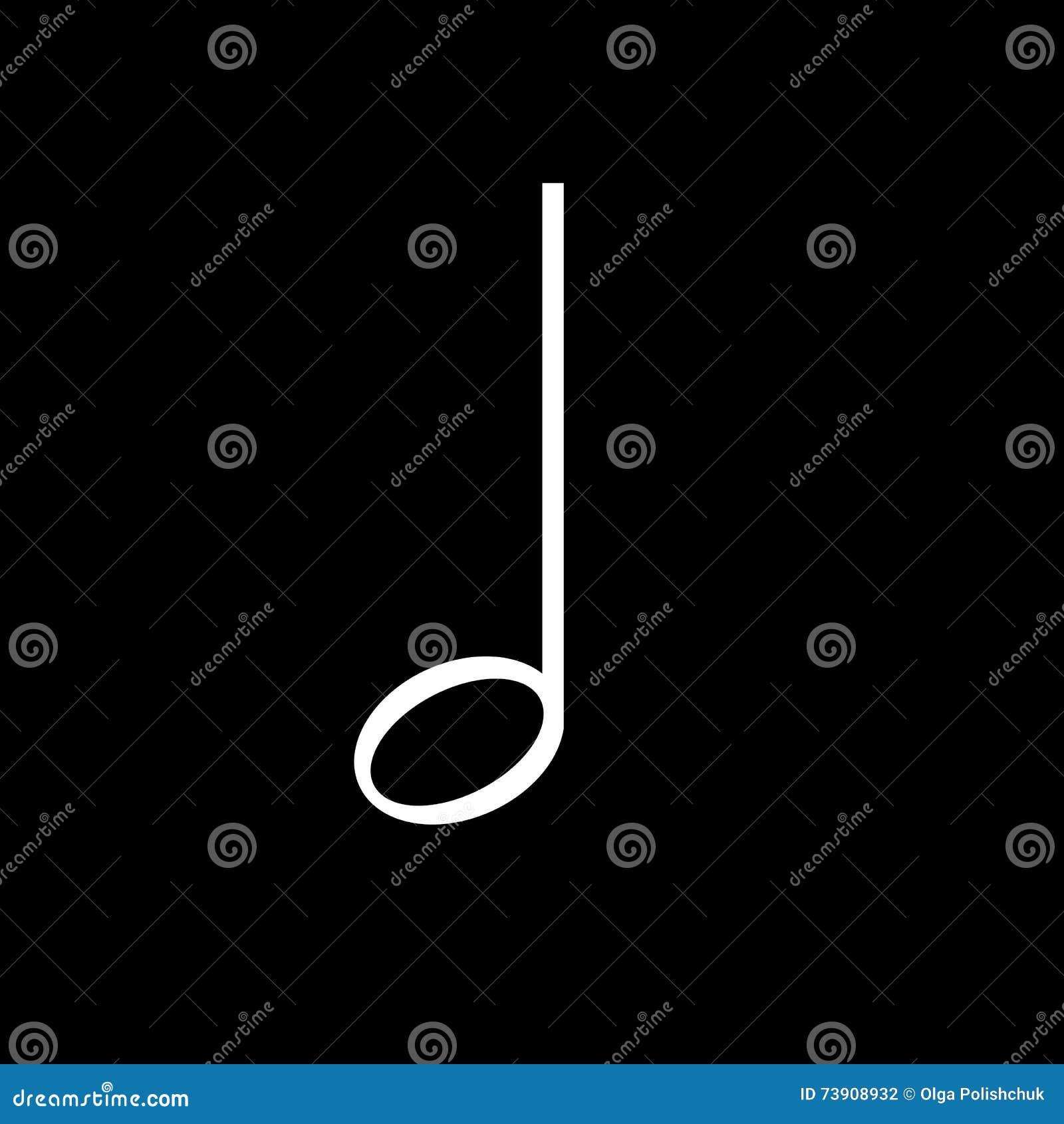 Half music note stock illustration. Illustration of icon - 73908932