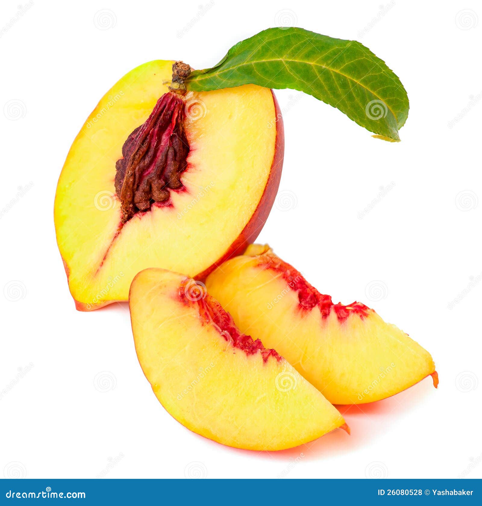 Half of Nectarine Fruit with Slices Stock Photo - Image of organic ...