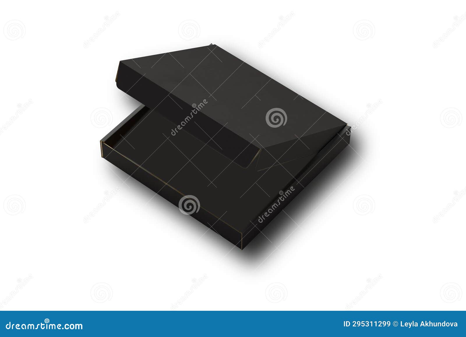Half Open Black Pizza Box Packaging Mockup. Stock Illustration ...