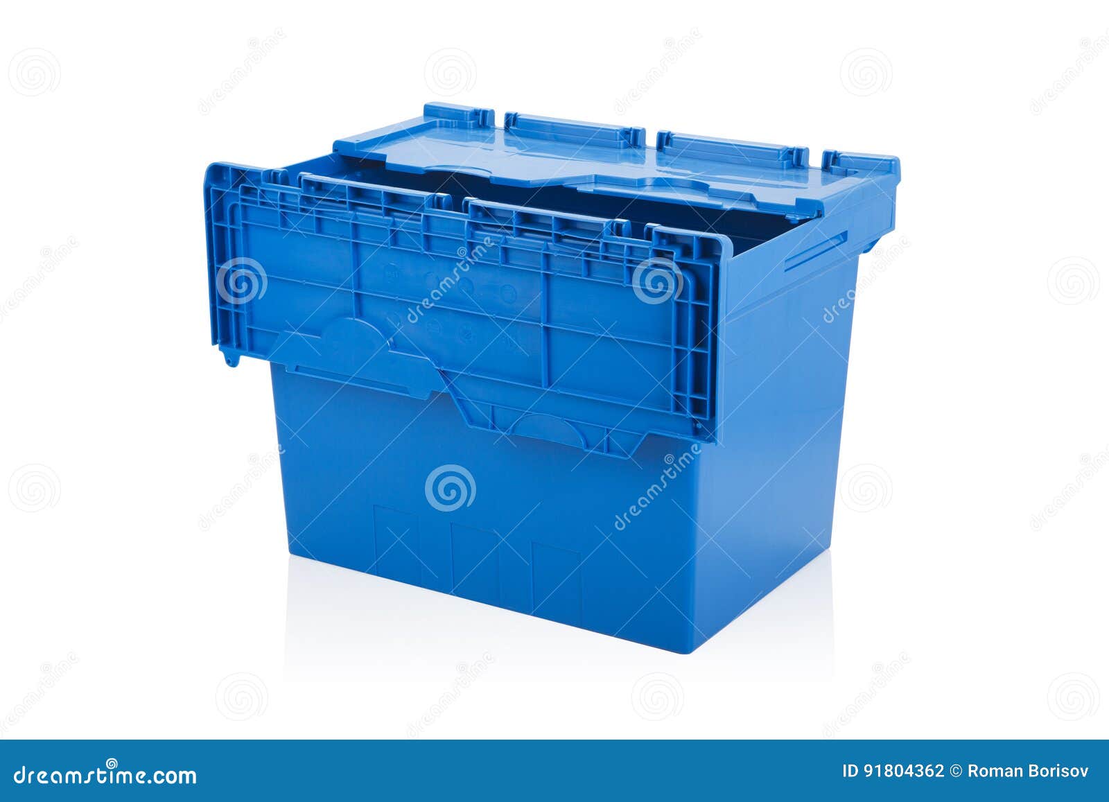 Half Open Blauwe Plastic Doos Verpakking Stock Foto - Image of grijs ...