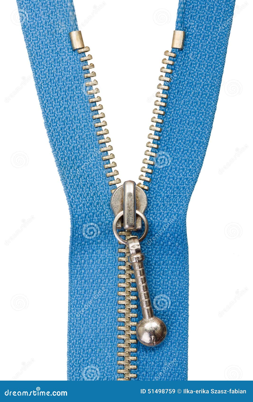 Half open blue zipper stock image. Image of zipper, blue - 51498759