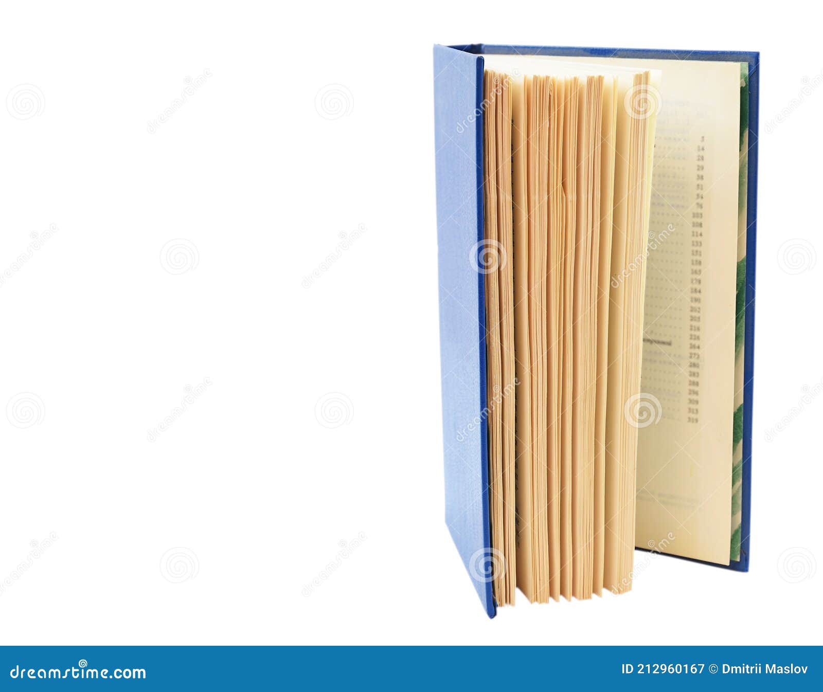 A Half-open Book with a Hard Blue Cover, Placed Vertically Stock Image ...