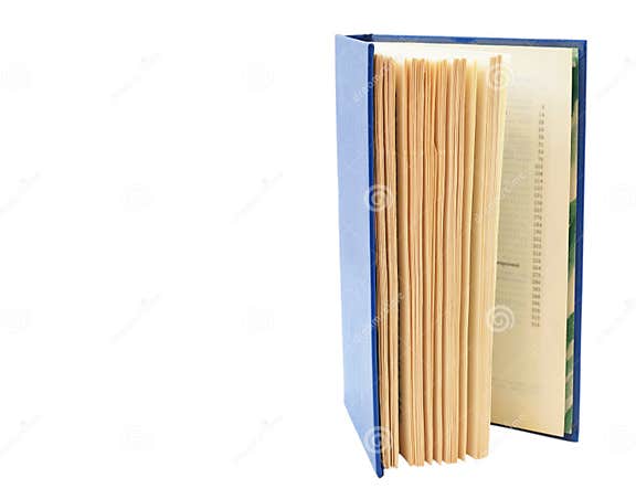 A Half-open Book with a Hard Blue Cover, Placed Vertically Stock Image ...