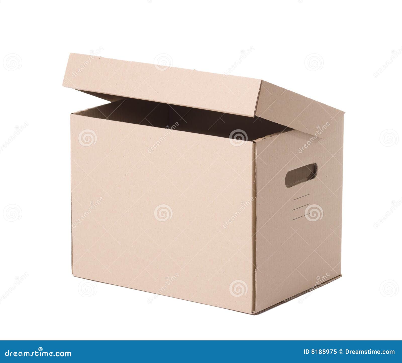 Half-open cardboard box stock image. Image of space, background - 8188975