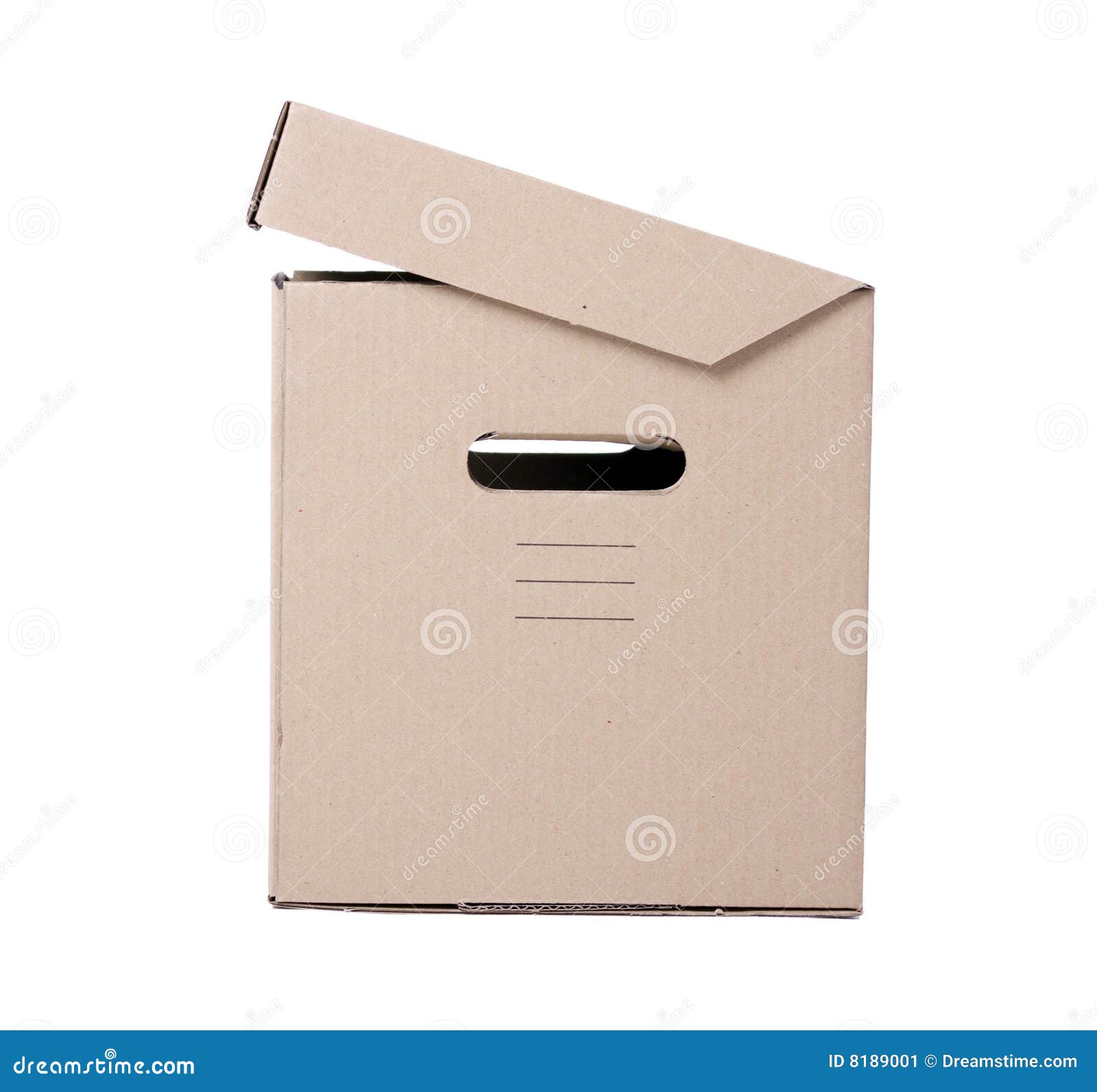 Half-open cardboard box stock image. Image of blank, isolated - 8189001