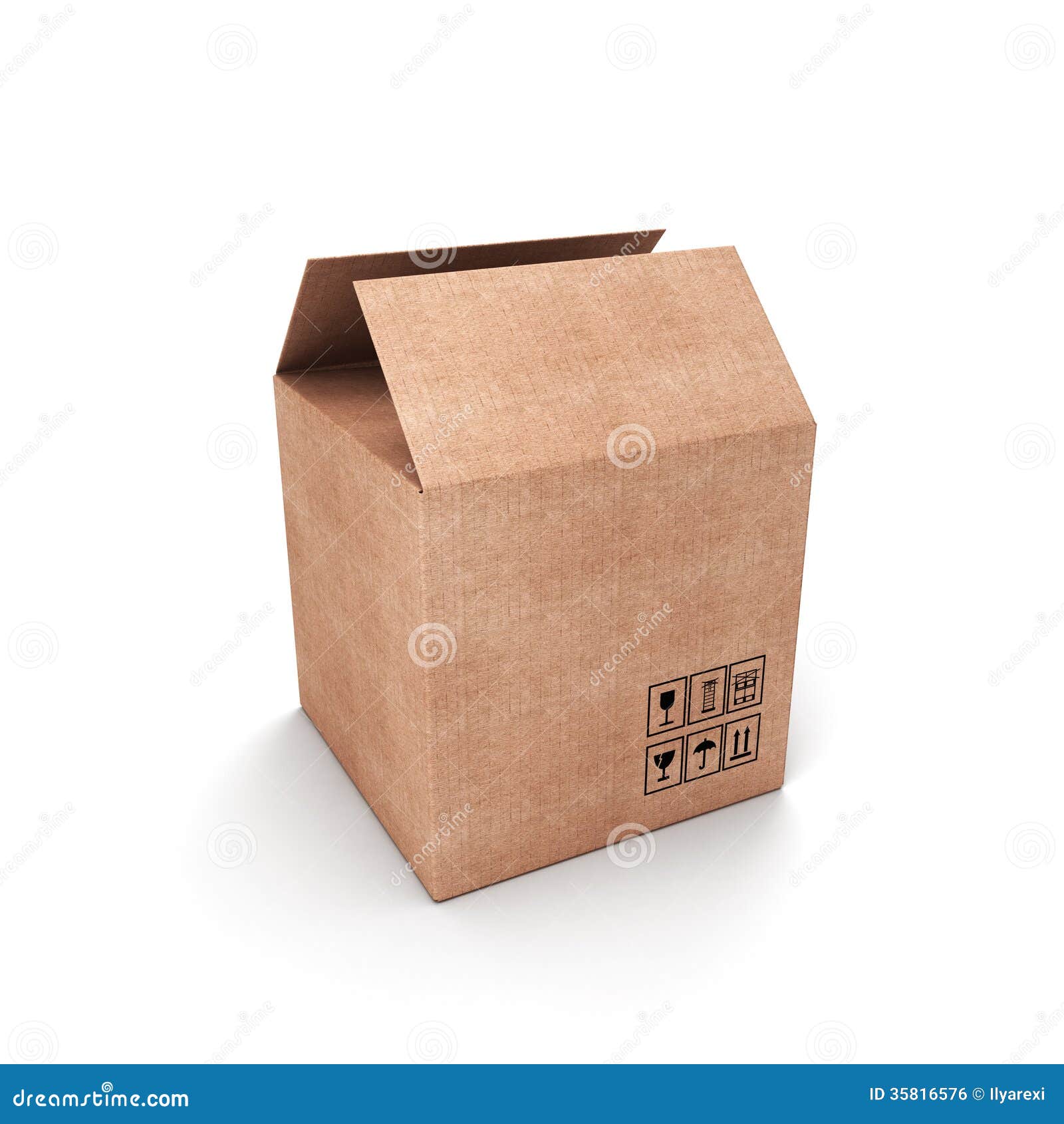 Half open cardboard box stock illustration. Illustration of delivery ...