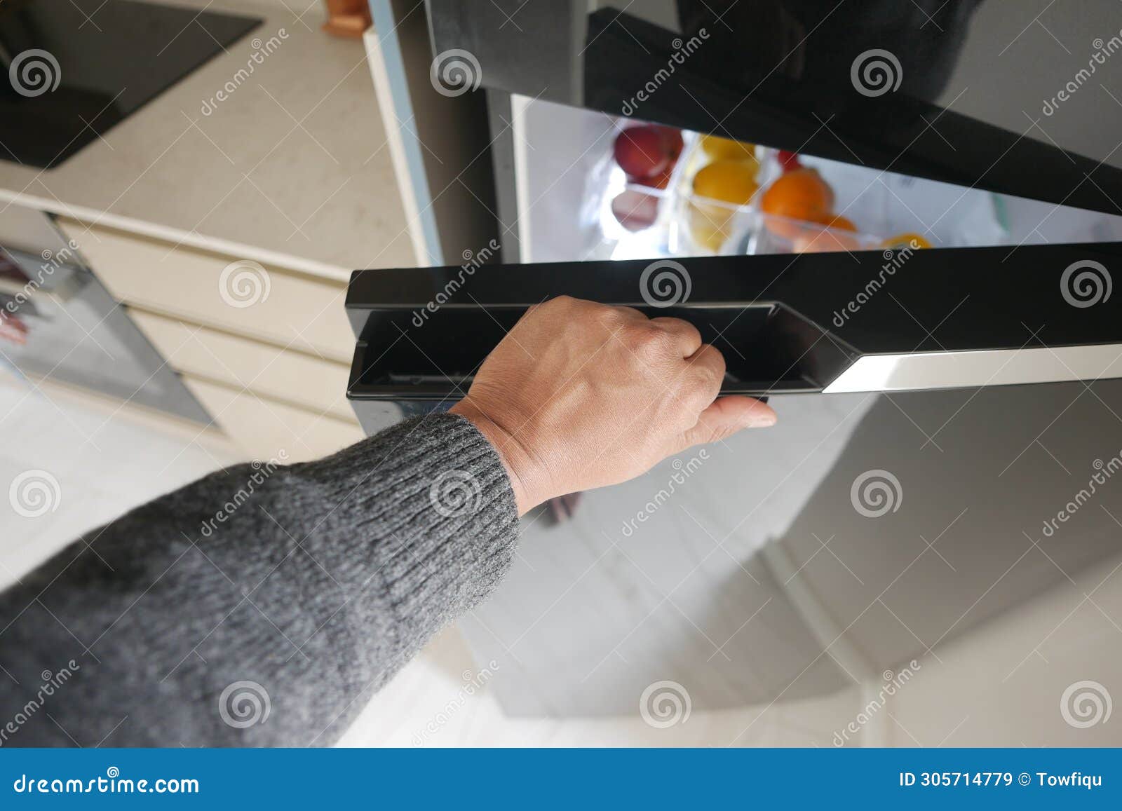 Half Open Fridge with Food and Vegetables , Stock Image - Image of ...