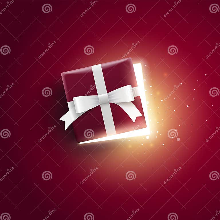 Half Open Gift Box with Magical Lights Stock Vector - Illustration of ...