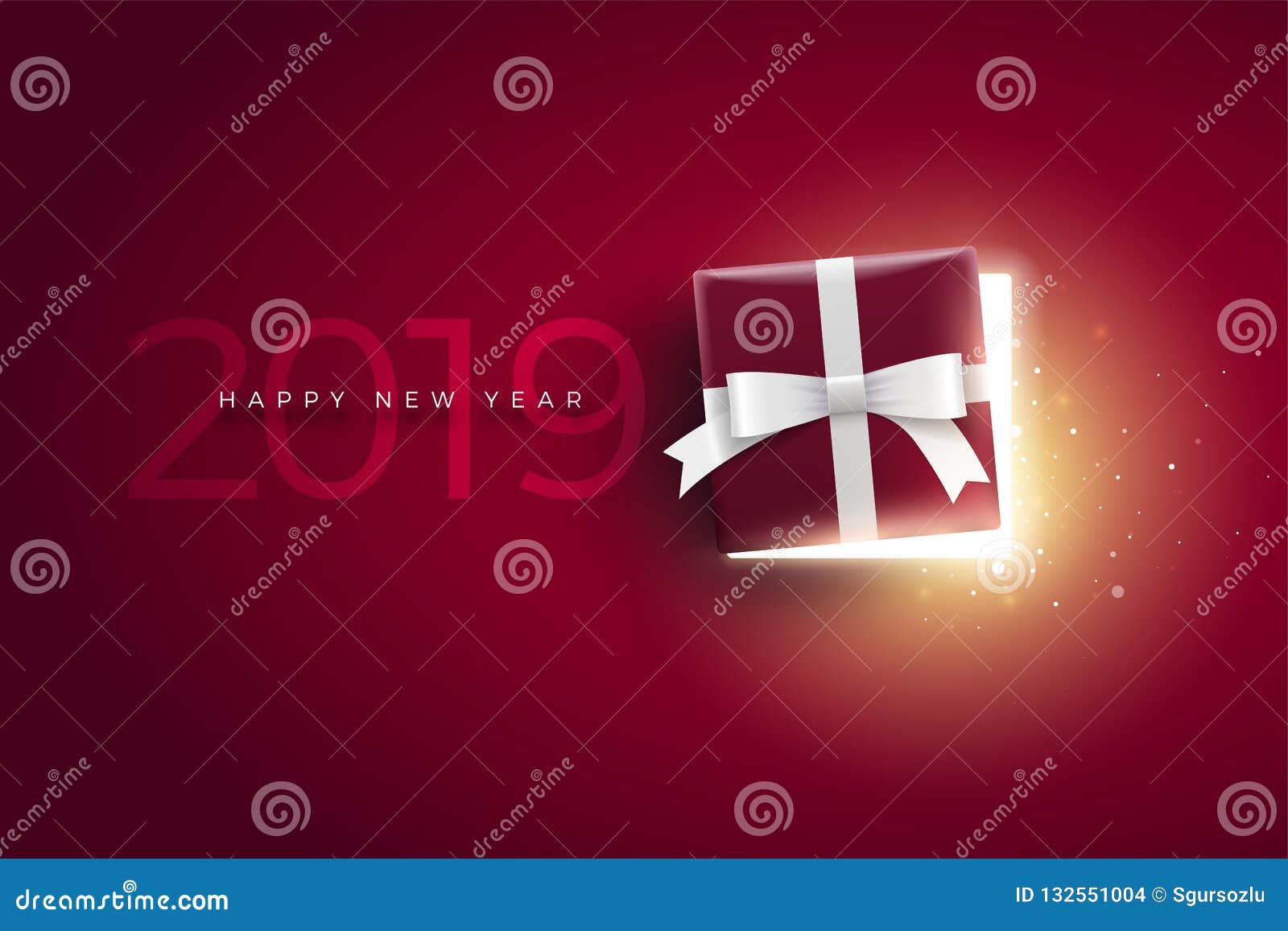 Half Open Gift Box with Magical Lights Stock Vector - Illustration of ...