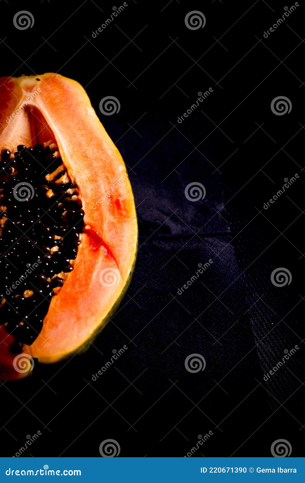 Half of an Open Papaya with the Seeds Stock Photo - Image of healthy ...