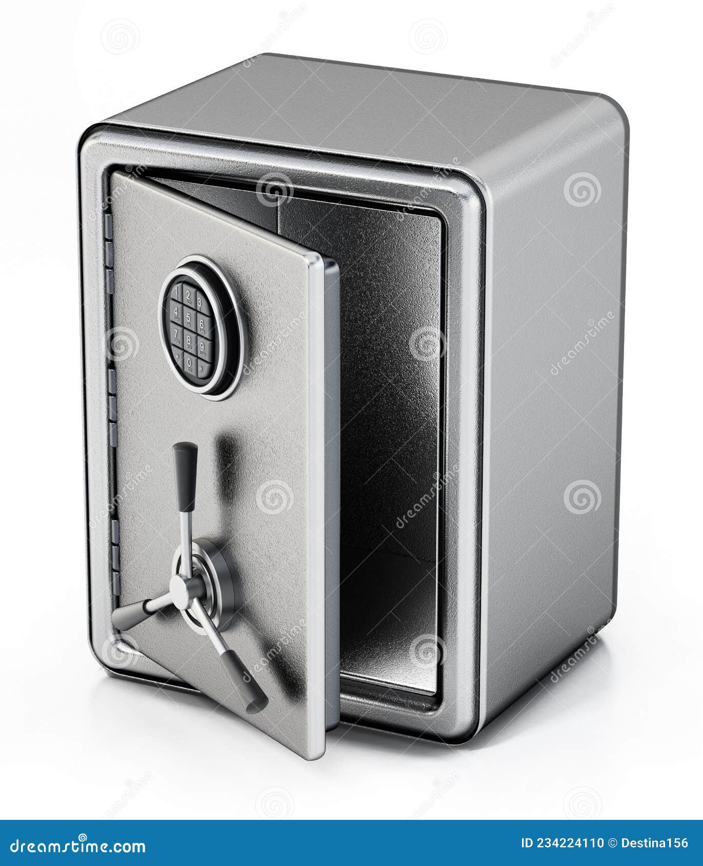 Half Open Steel Safe with Digital Keypad Isolated on White Background ...
