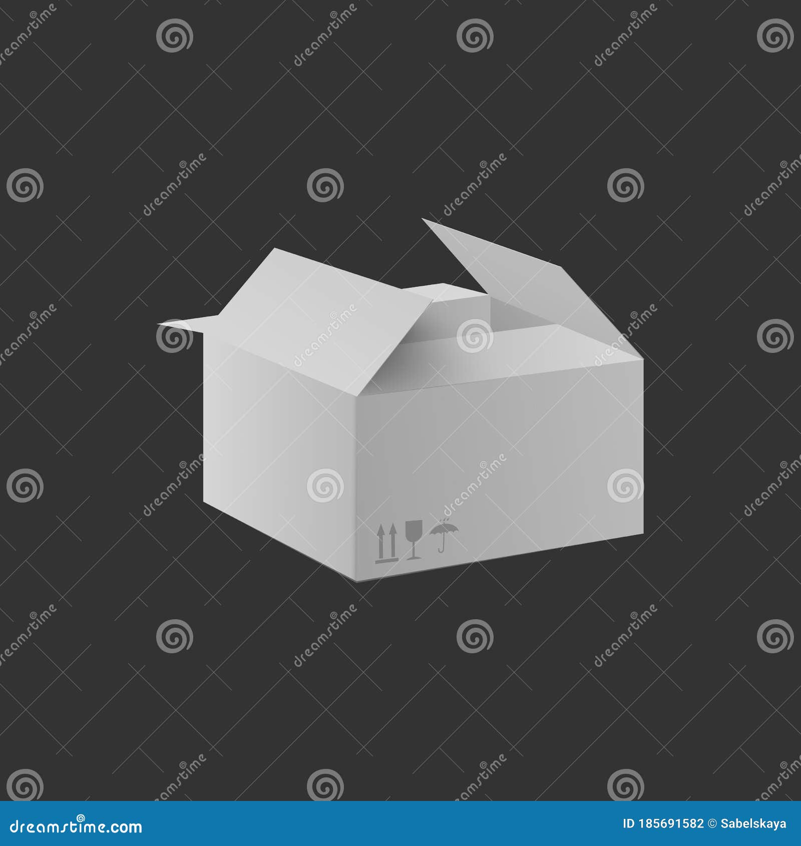 Half Open White Cardboard Box - Realistic Packaging Mockup Stock Vector ...
