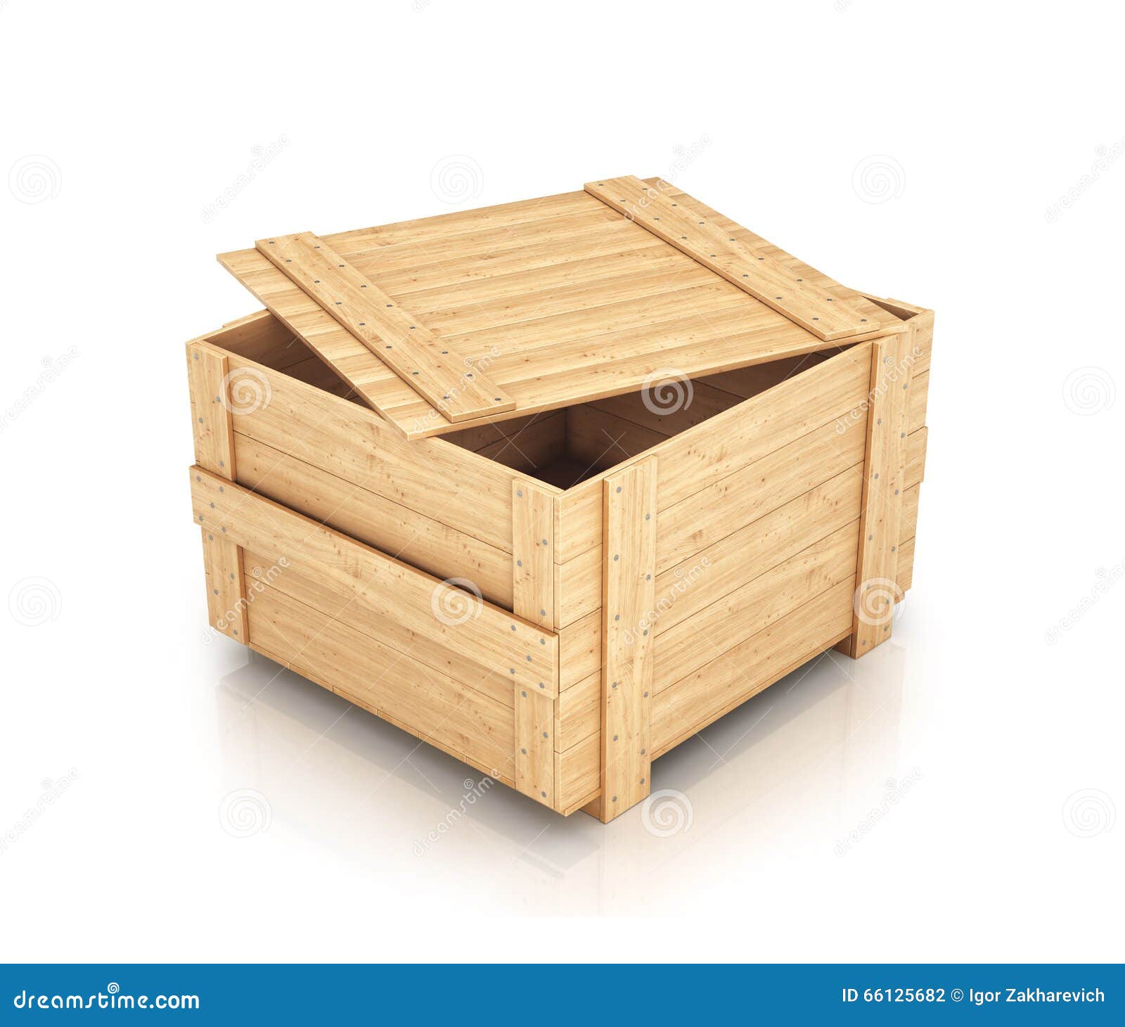 Half-open wooden box stock illustration. Illustration of wood - 66125682