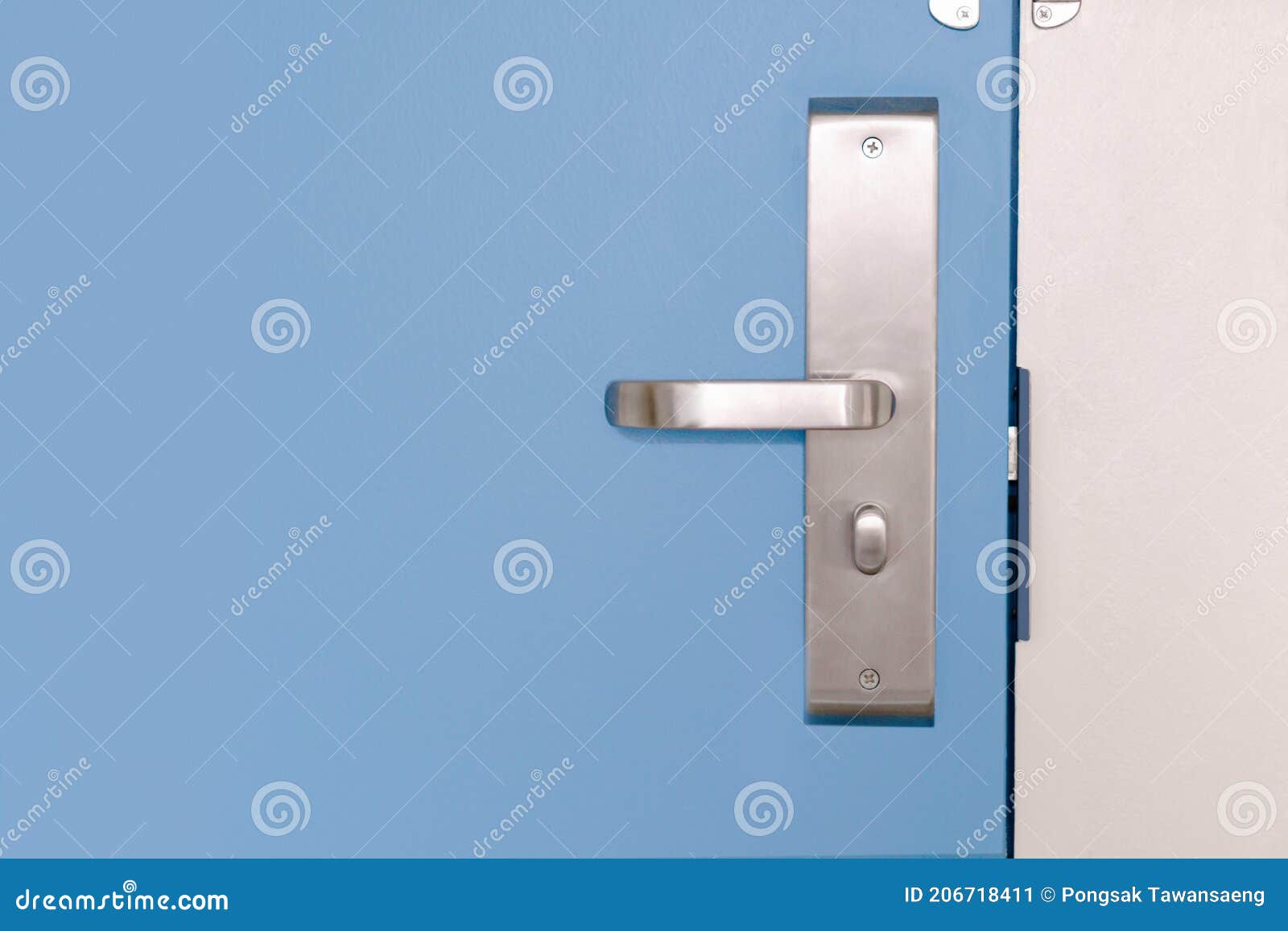 Half Opened Door To a Living Room. Door Handle, Door Lock Stock Image ...