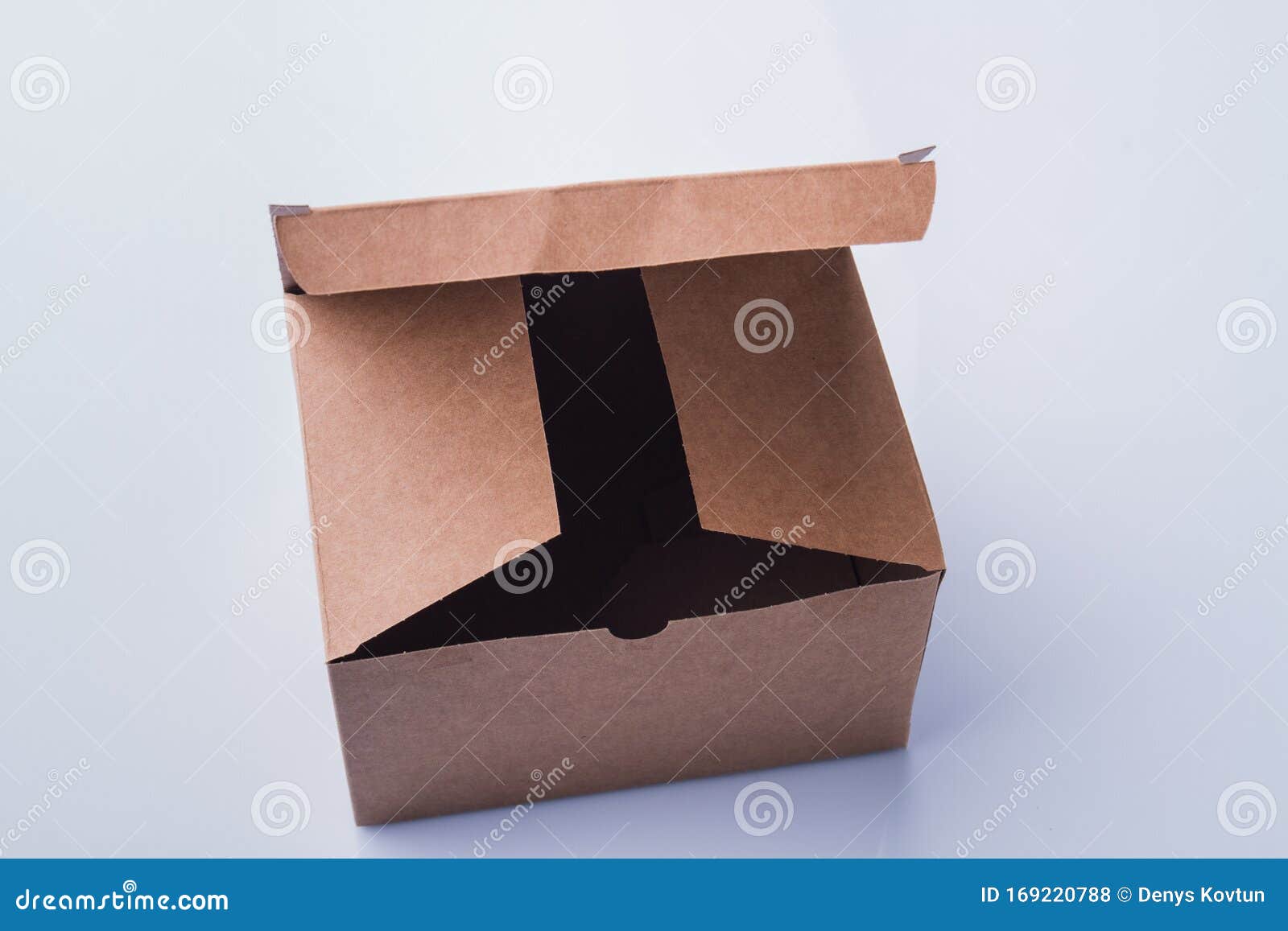 Half-opened Empty Cardboard Carton Box. Stock Photo - Image of ...