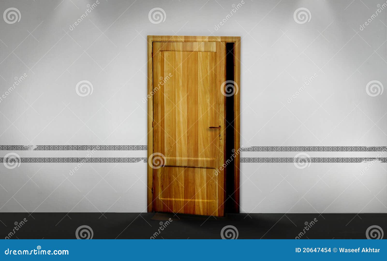 A half opened wooden door stock photo. Image of concept - 20647454