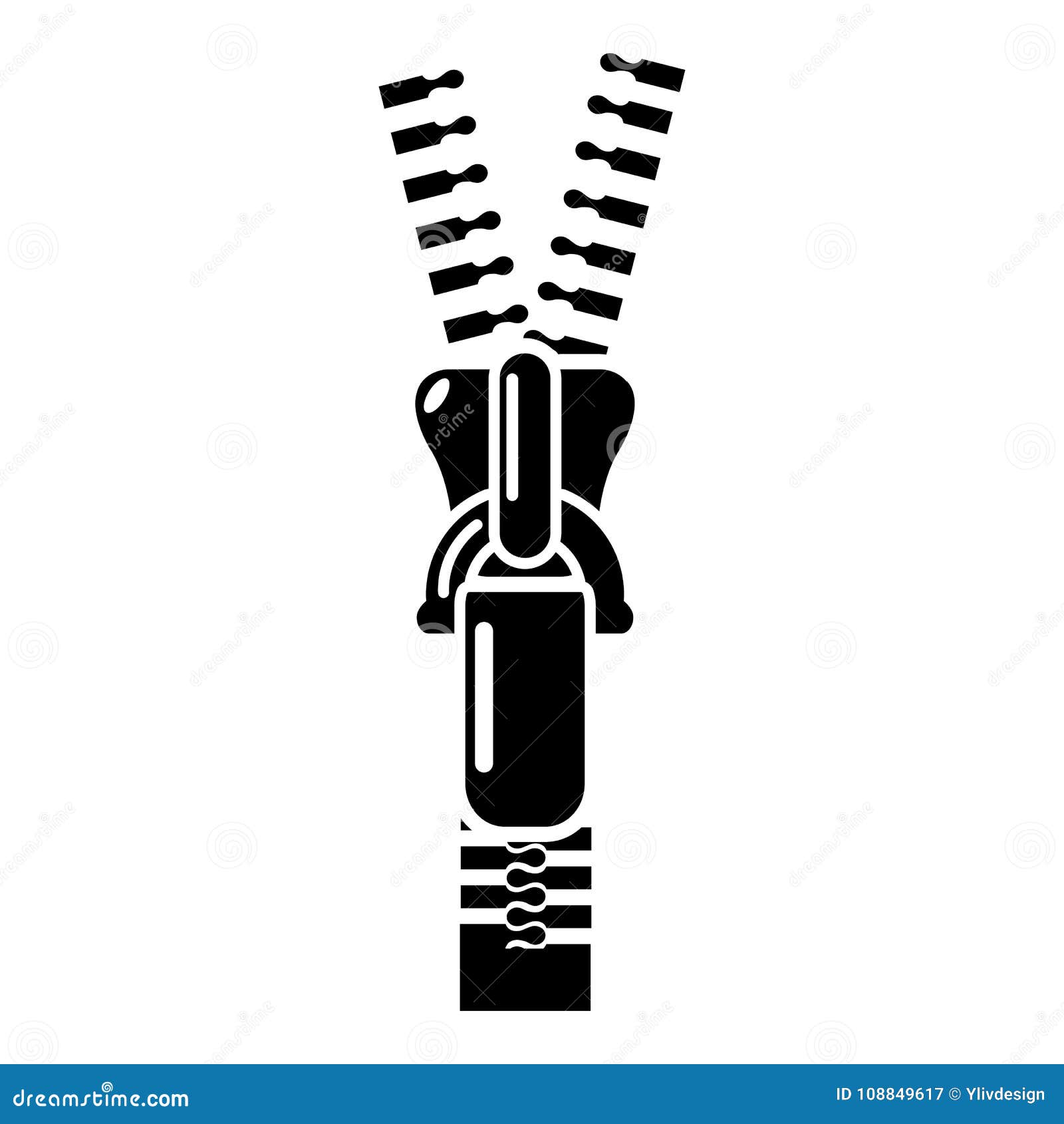 Half Opened Zip Icon, Simple Style Stock Vector - Illustration of ...