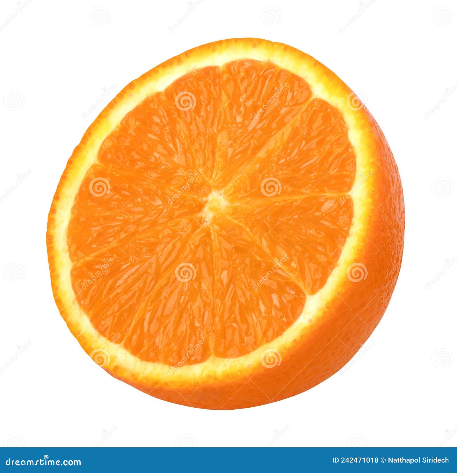 Half Orange Fruit Isolated on the White Background, Clipping Path Stock ...