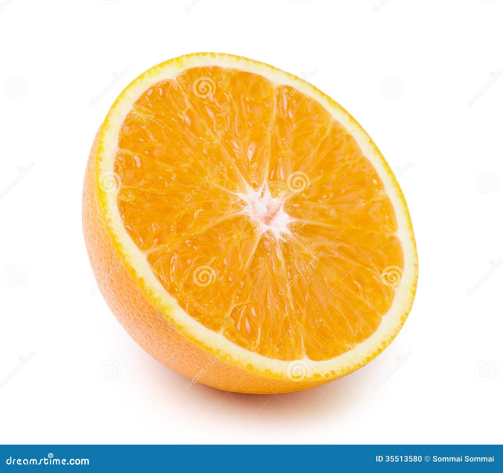 Half Orange Fruit on White Background, Fresh and Juicy Stock Photo ...
