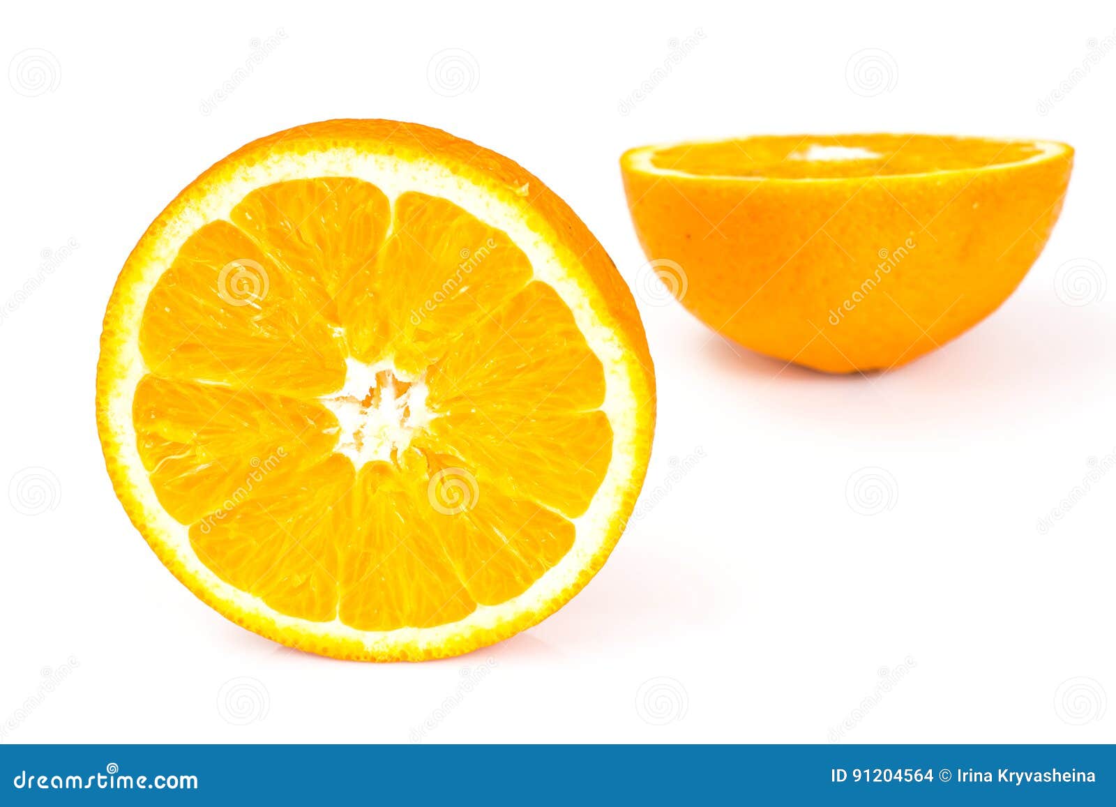 Half of Orange Isolated on White Background Stock Photo - Image of ...