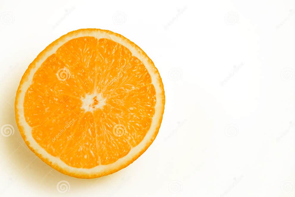 Half an Orange on White Background, Isolated Photo Stock Image - Image ...