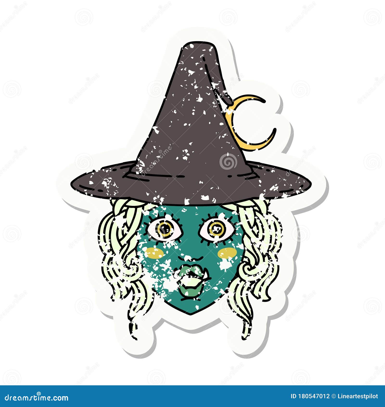 Half Orc Witch Character Face Illustration Stock Vector - Illustration ...