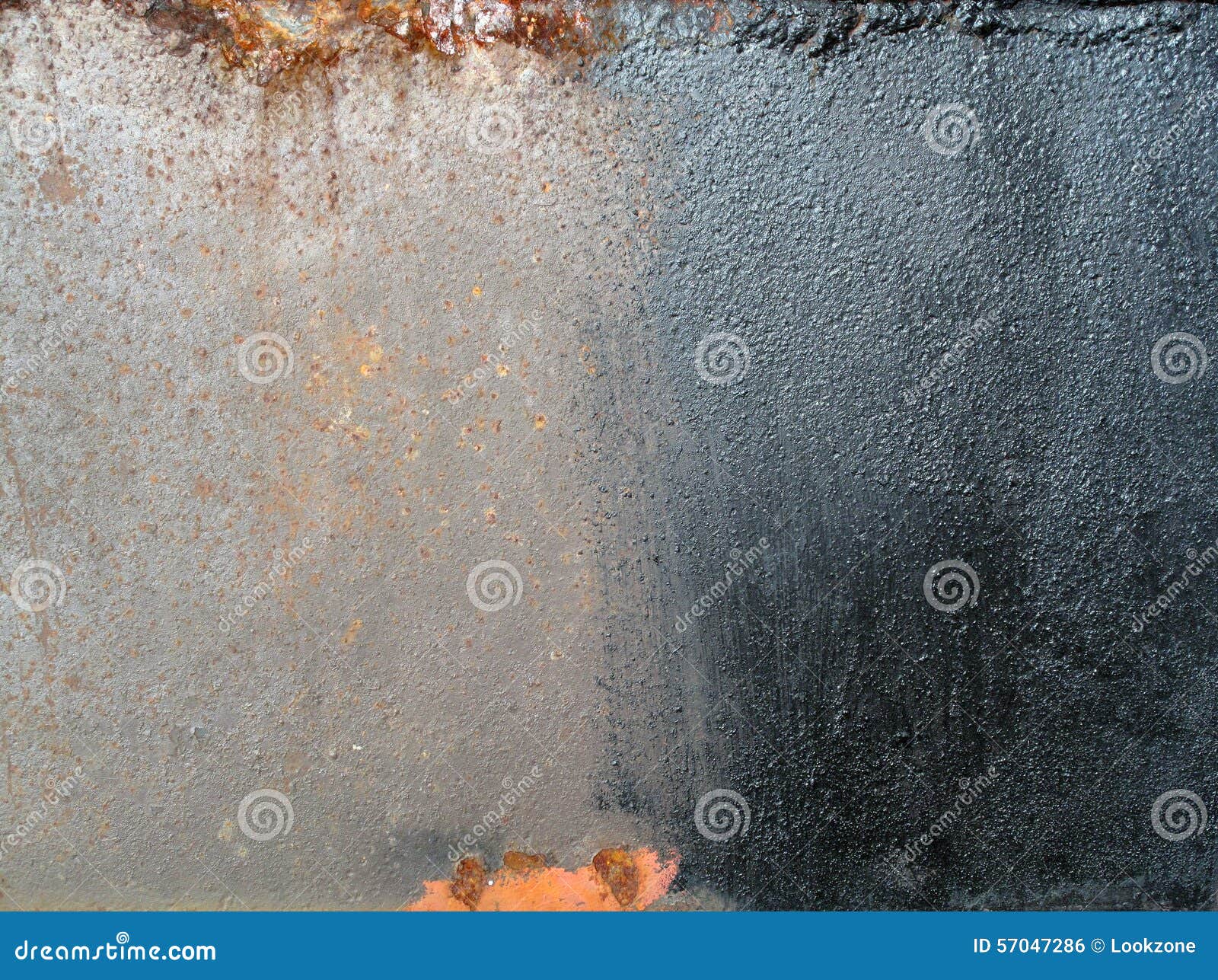 A Half Painted Sheet of Rust Texture Steel. Stock Photo - Image of rust ...
