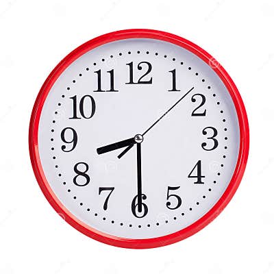 Half Past Eight on a Round Clock Face Stock Image - Image of arrow ...