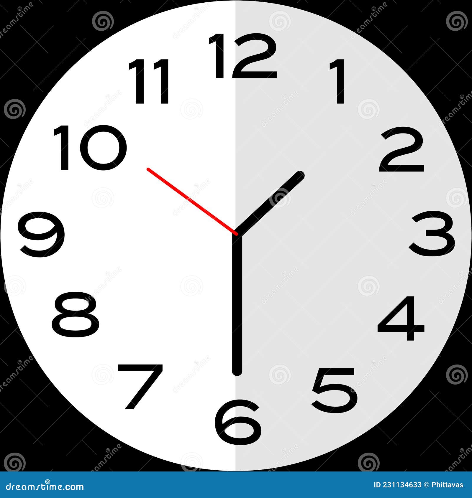 Half Past 1 O`clock Analog Clock Icon Stock Illustration Illustration Of 30minutes Vector