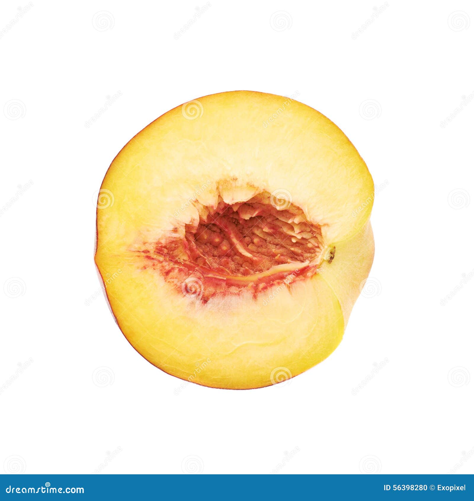 Half of a Peach Fruit Isolated Stock Photo - Image of organic, fruit ...
