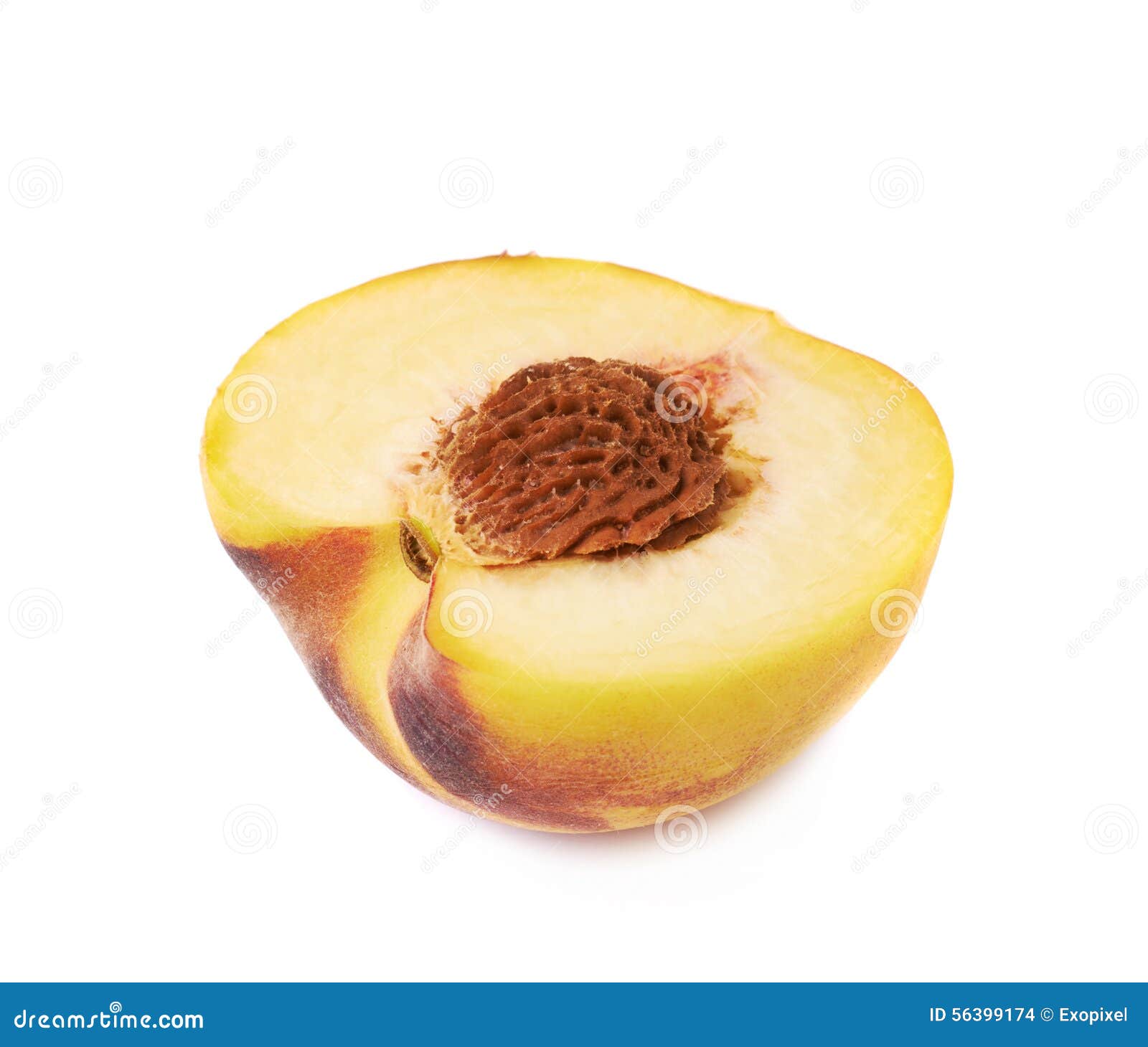 Half of a Peach Fruit Isolated Stock Photo - Image of healthy, organic ...