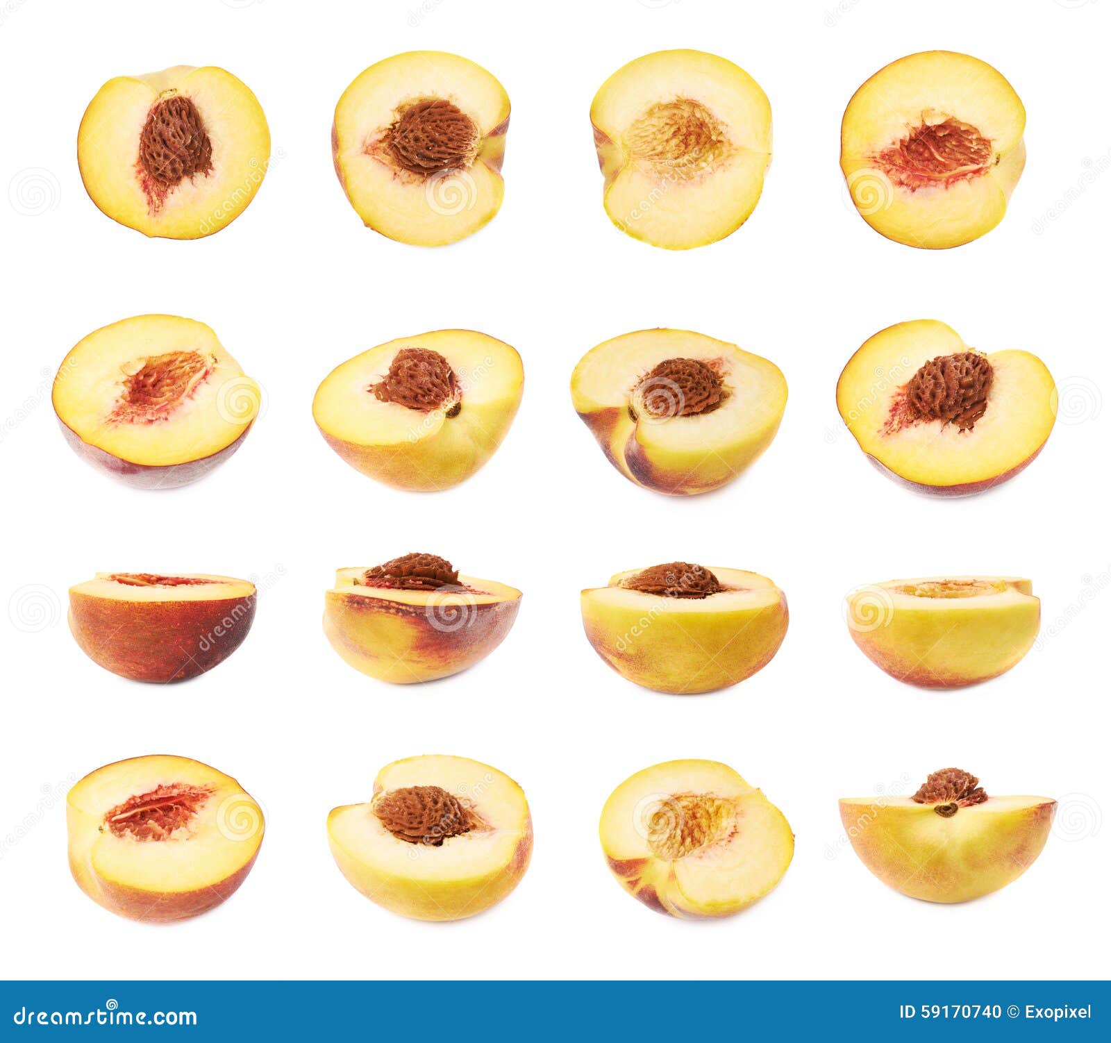 Half of a Peach Fruit Isolated Stock Photo - Image of agriculture ...