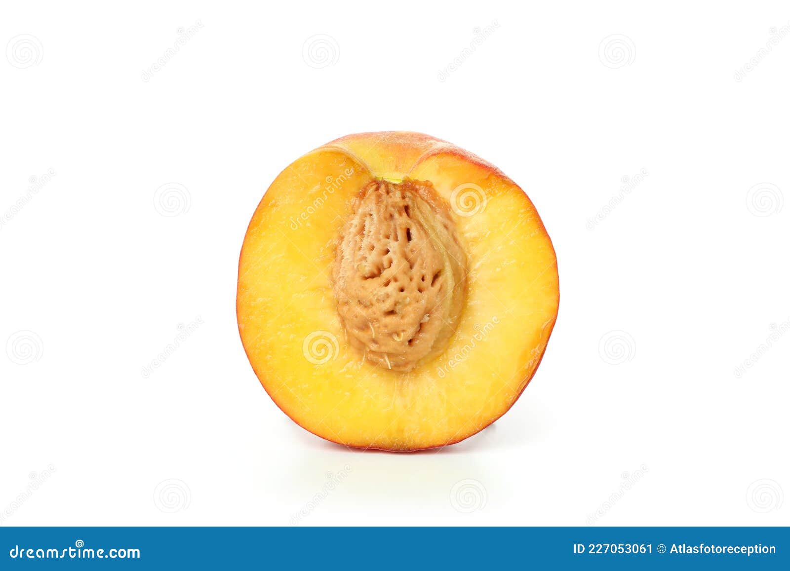 Half of Peach Fruit Isolated on White Background Stock Image - Image of ...