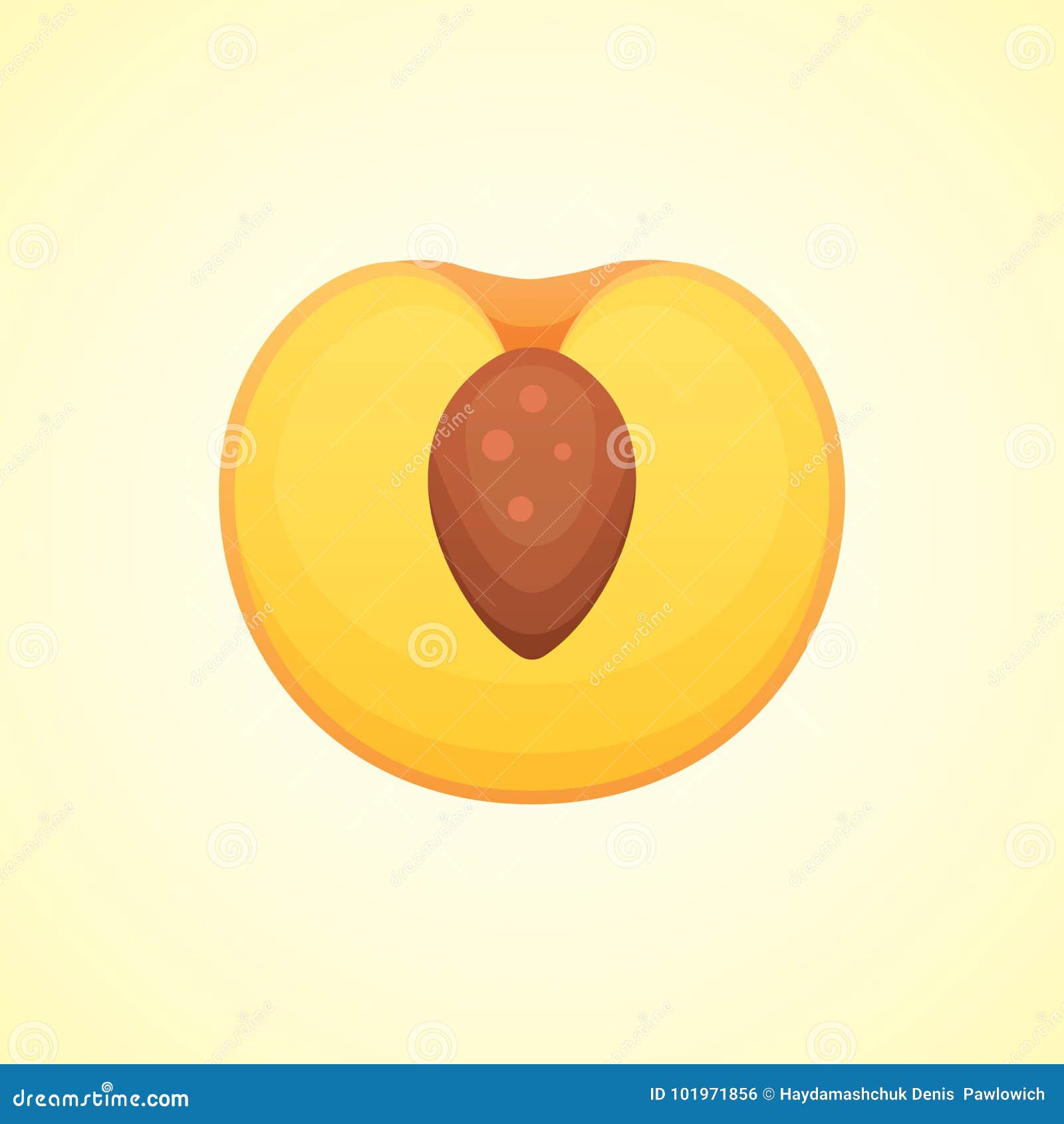 Half of Peach Isolated Vector Illustration. Fresh Fruit for Your Design ...