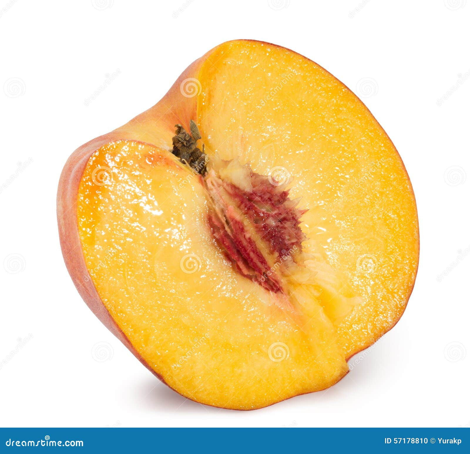 Half of Peach Isolated on the White Background Stock Photo - Image of ...