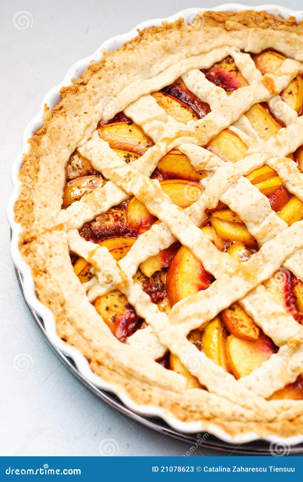 Half a peach pie stock image. Image of table, dessert - 21078623