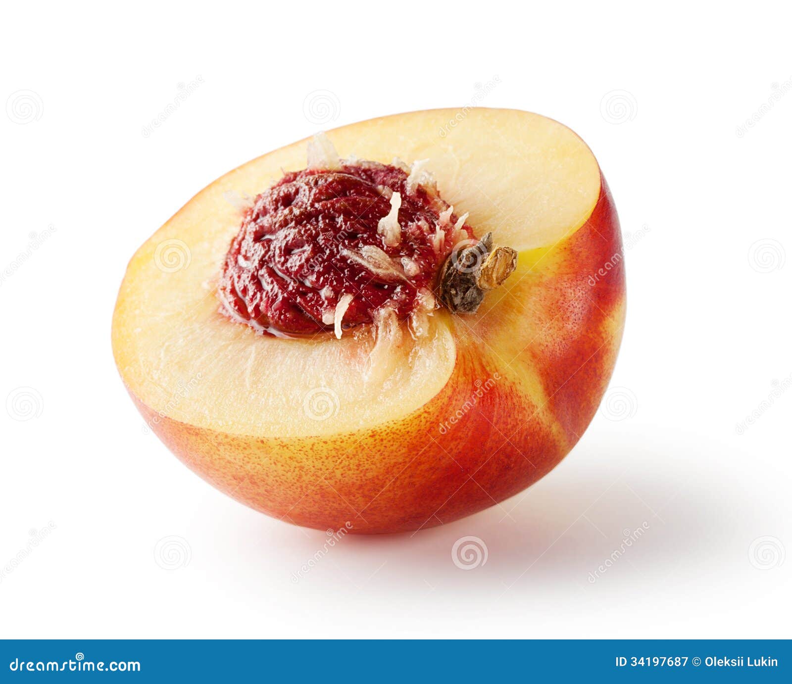 Half peach with stone stock image. Image of background - 34197687