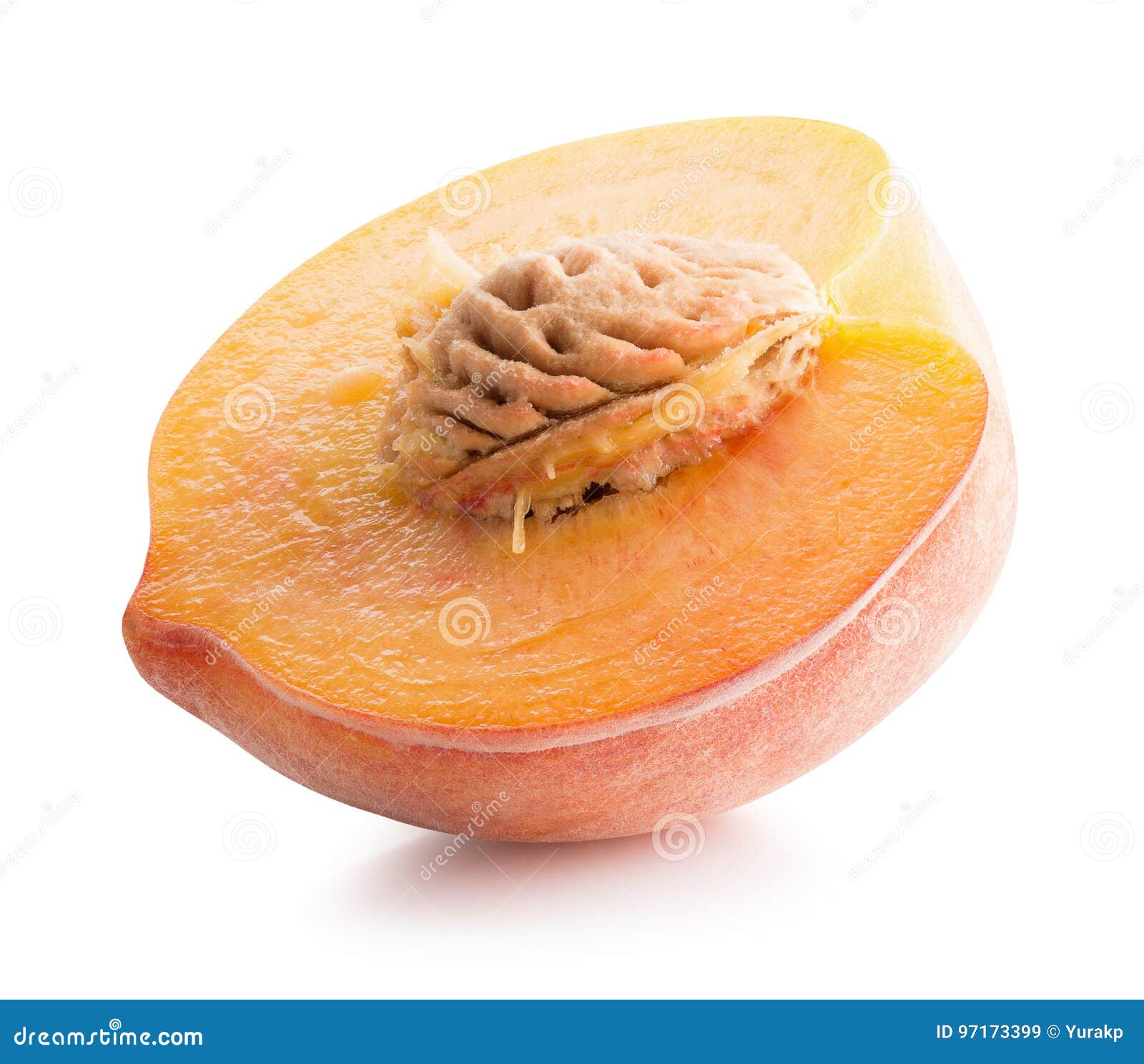 Half of Peach on a White Background Stock Image - Image of organic ...